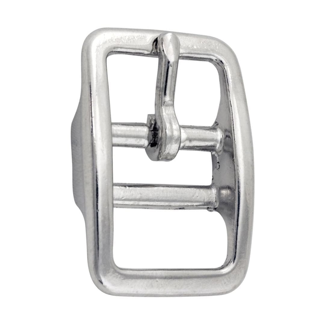 FULL DOUBLE BAR BUCKLE ROUNDED NICKEL PLATED ZINC | Lapco for Leather